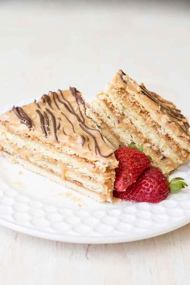 Layered Snickers Cake Recipe - Valentina's Corner