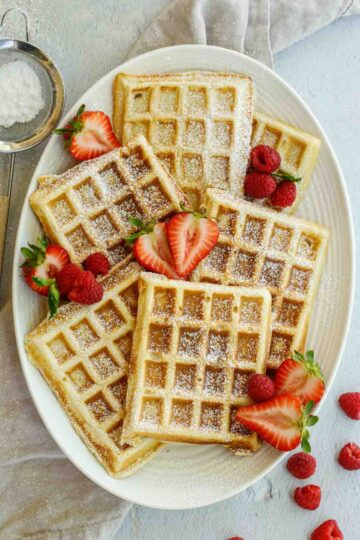 Belgian Waffles Recipe (VIDEO) - Valentina's Corner