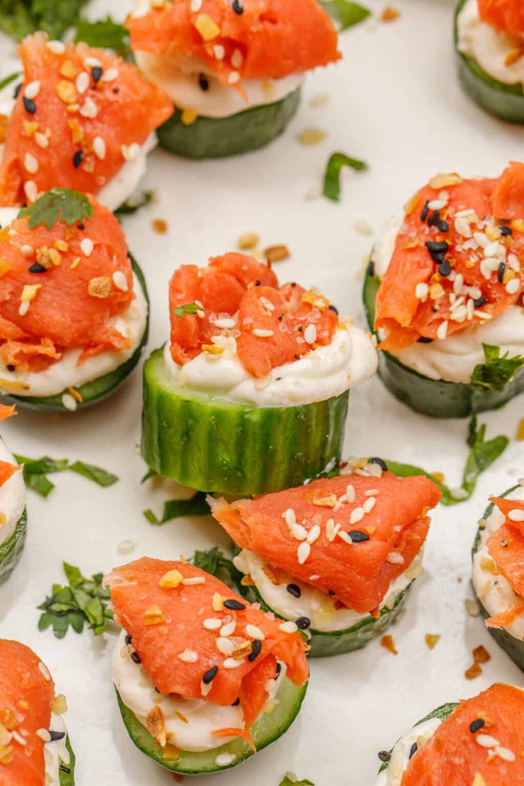 Cucumber Bites With Salmon (VIDEO) - Valentina's Corner